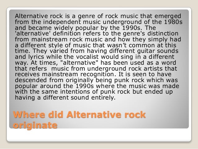 History of alternative rock 1