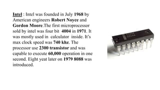 History of amd and intel processors | PPTX