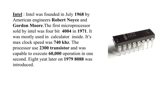 History of amd and intel processors | PPTX