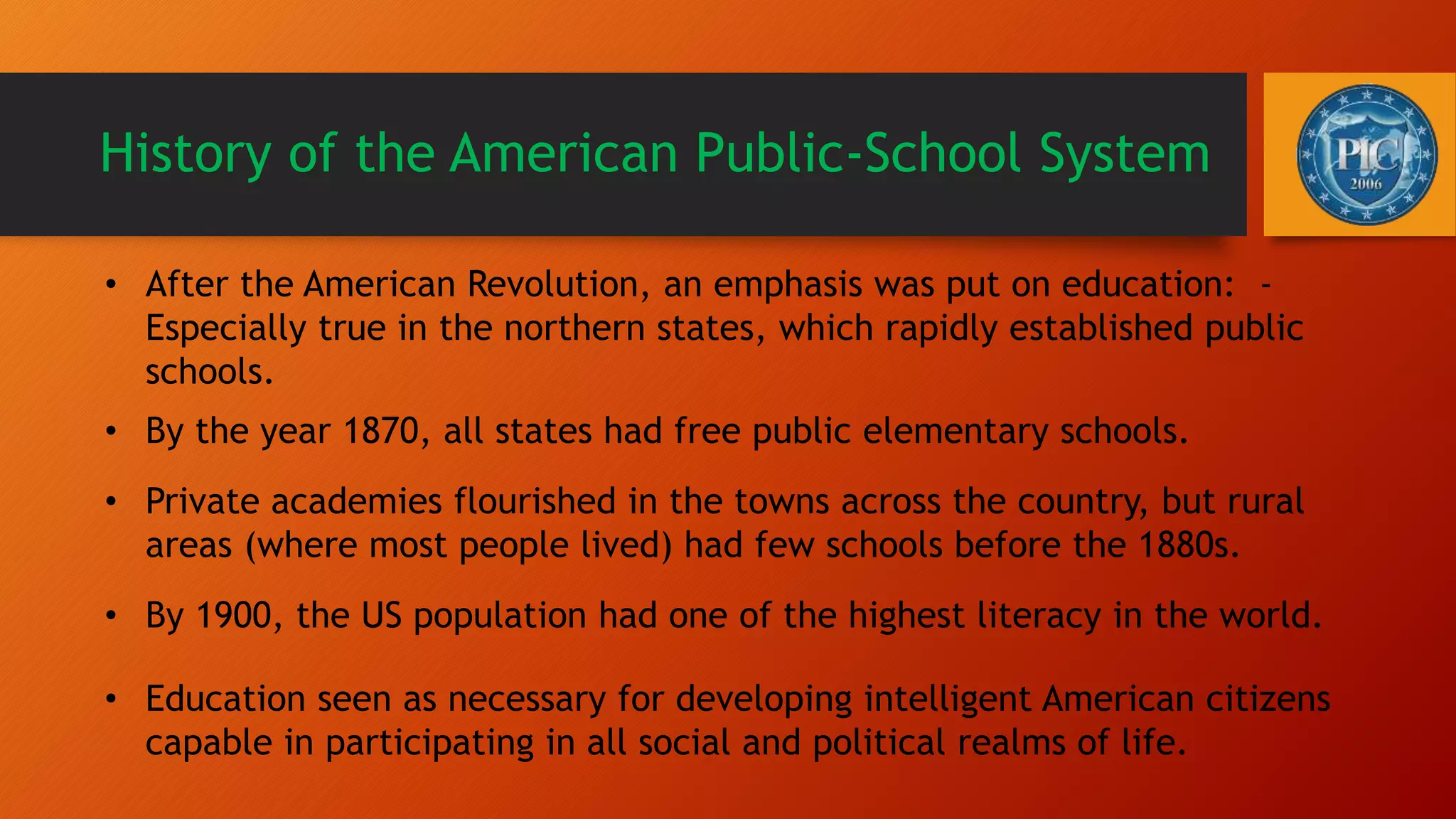 History of American Education (Part 1) | PPTX