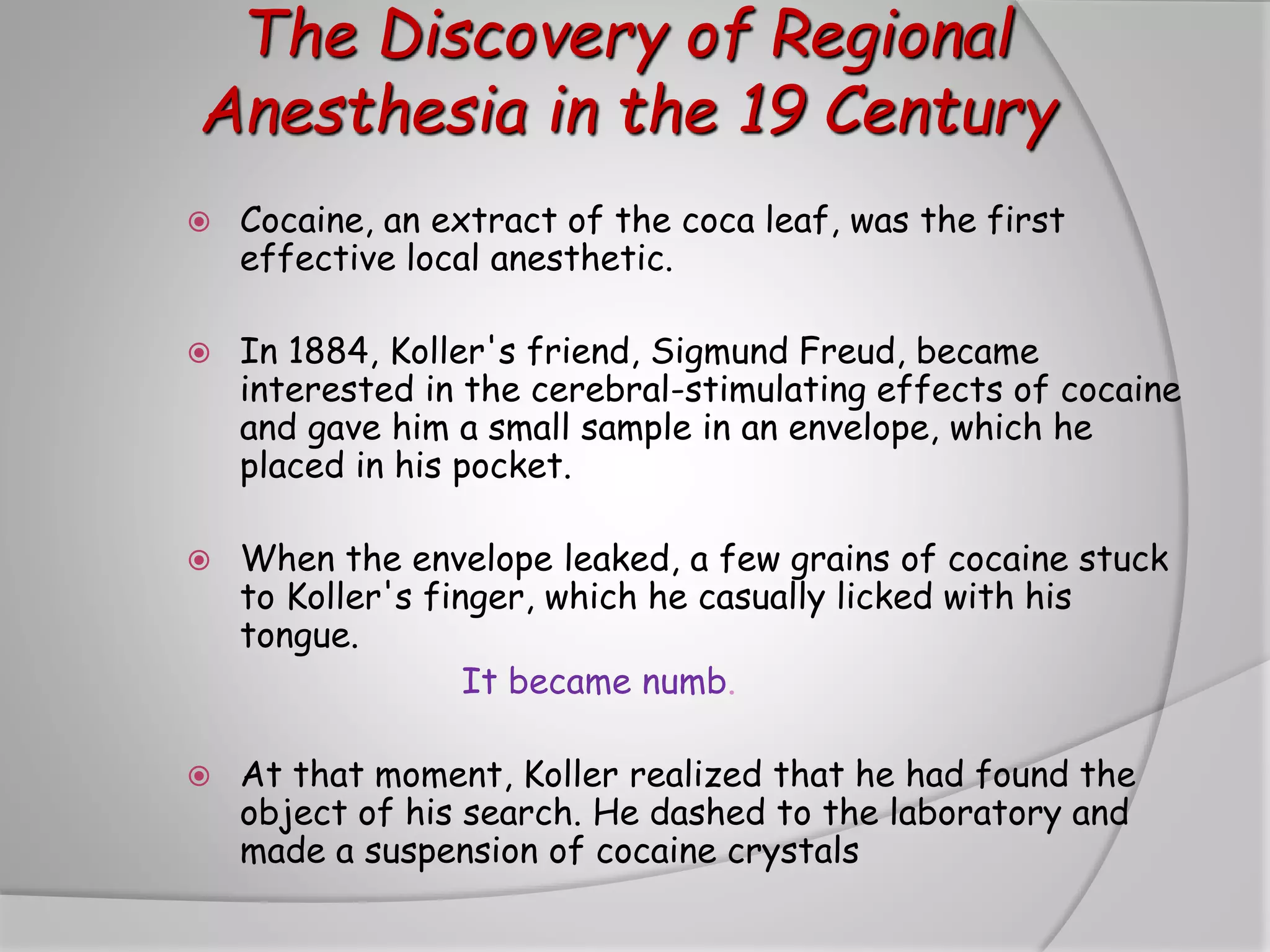 History of anaesthesia | PPTX