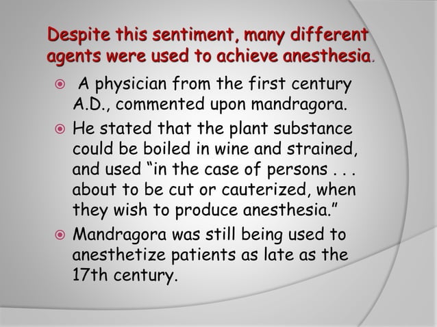 History of anaesthesia | PPTX