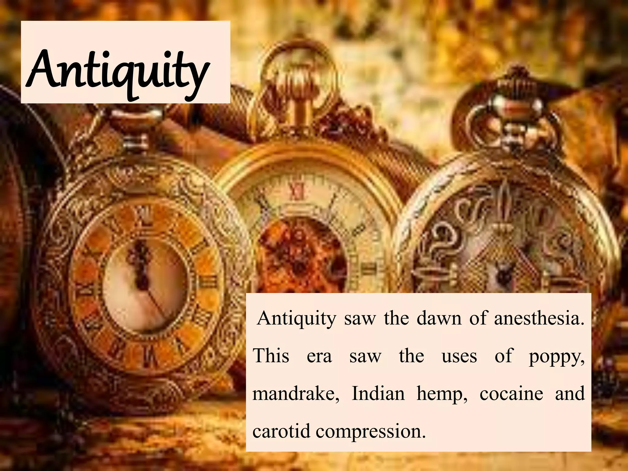 History of anaesthesia | PPTX