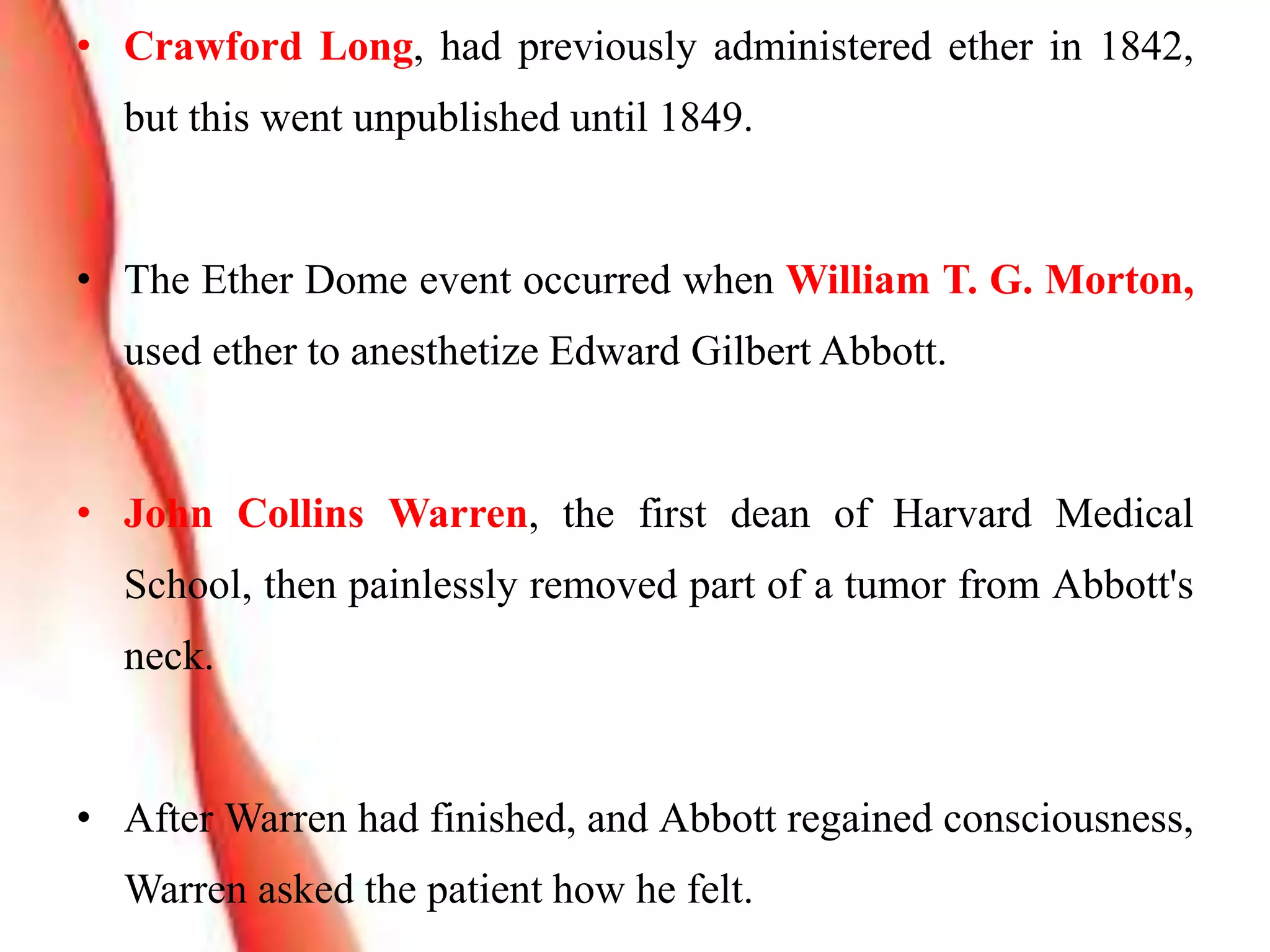 History of anaesthesia | PPTX