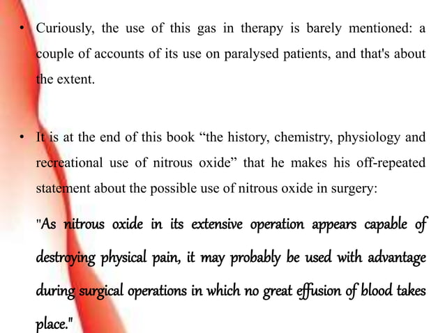 History of anaesthesia | PPTX | First Aid | Injuries