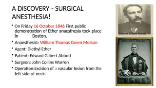 history of anaesthesia as a modern specialty.pptx