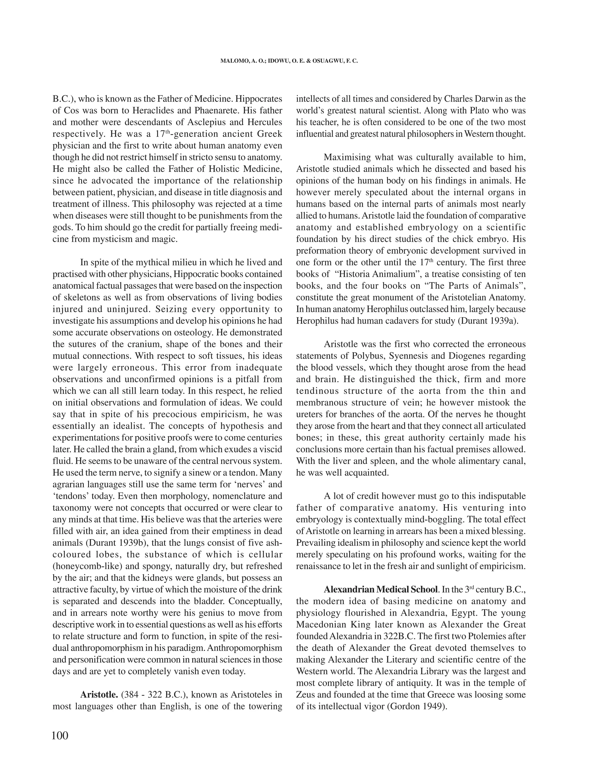 History of anatomy | PDF