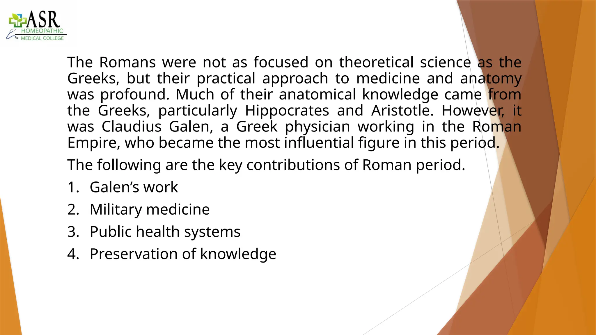 History of Anatomy during the Roman Period | PPTX