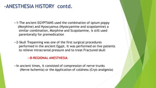 History of anesthesia. | PPTX