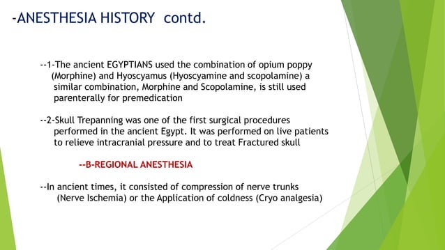 History of anesthesia. | PPTX