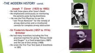 History of anesthesia. | PPTX