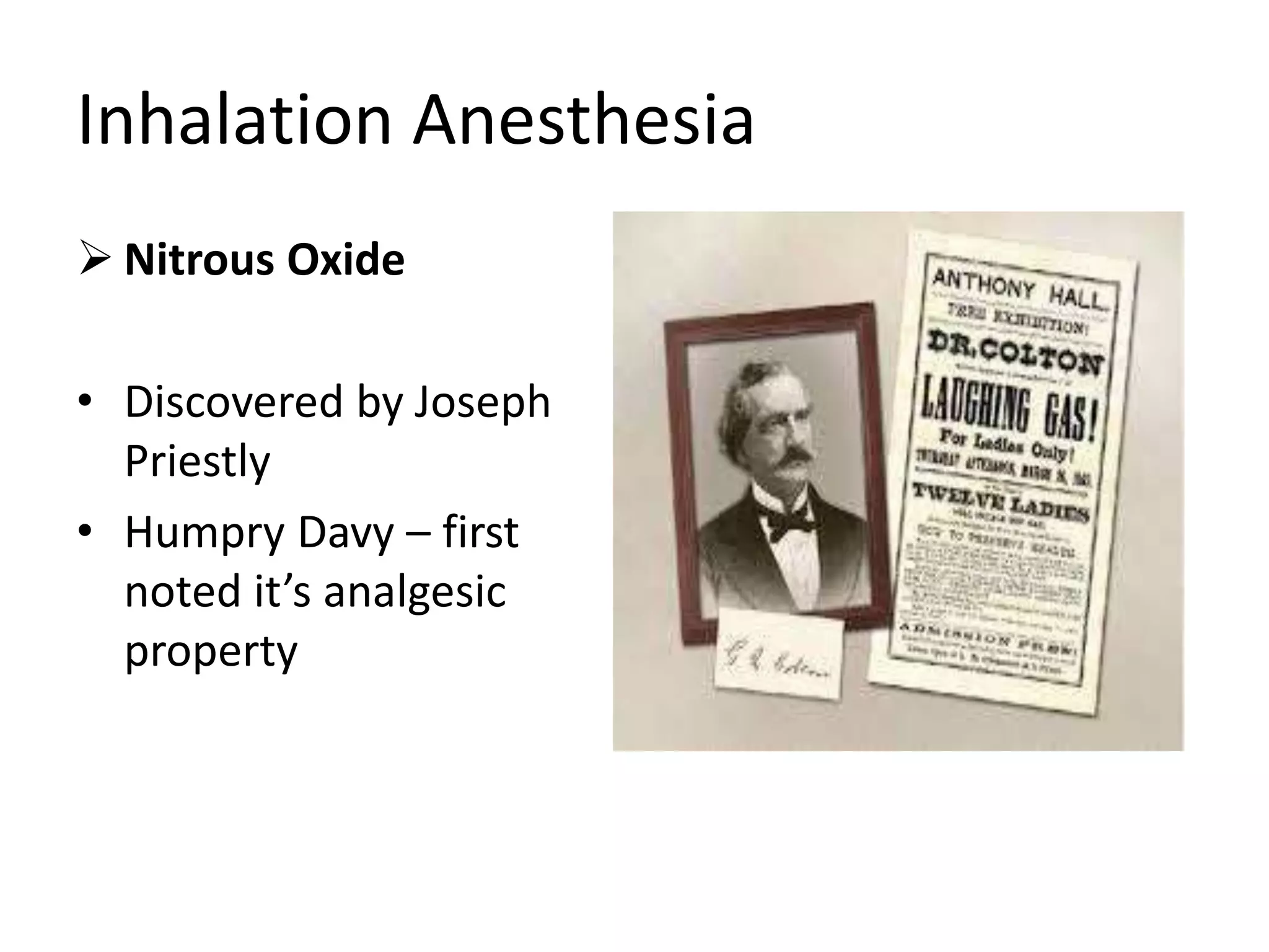 HISTORY OF ANESTHESIA.pptx | Illegal Drugs, Tobacco, eCigarettes ...