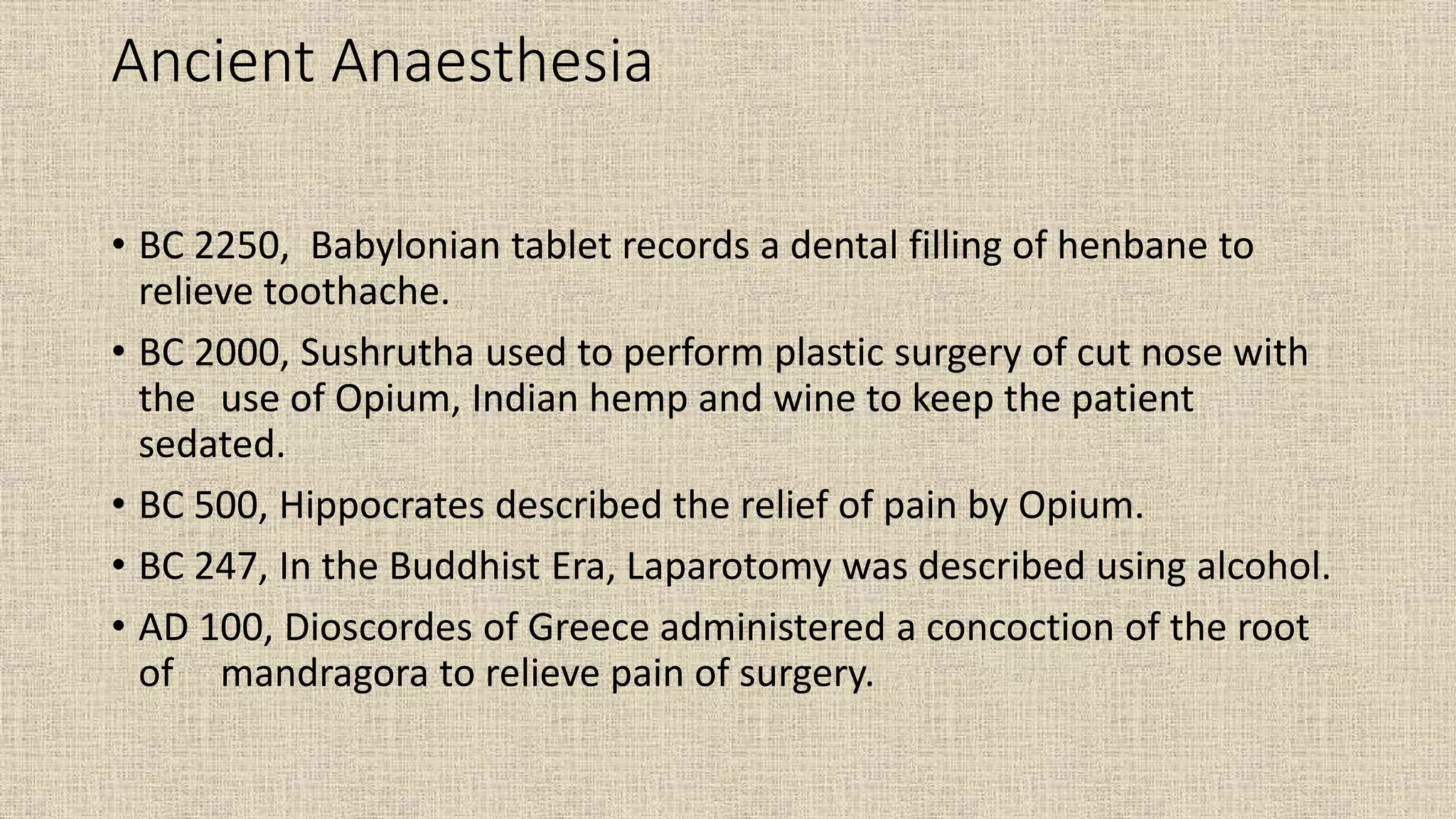 History of Anesthesiology | PPTX