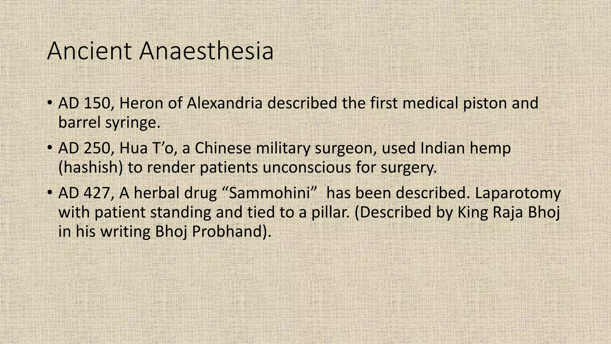 History of Anesthesiology | PPTX