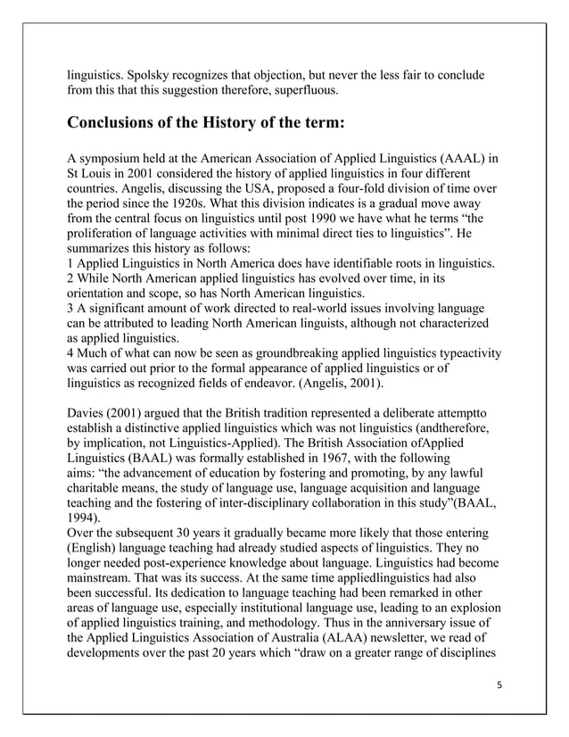 History of the term applied linguistics | PDF
