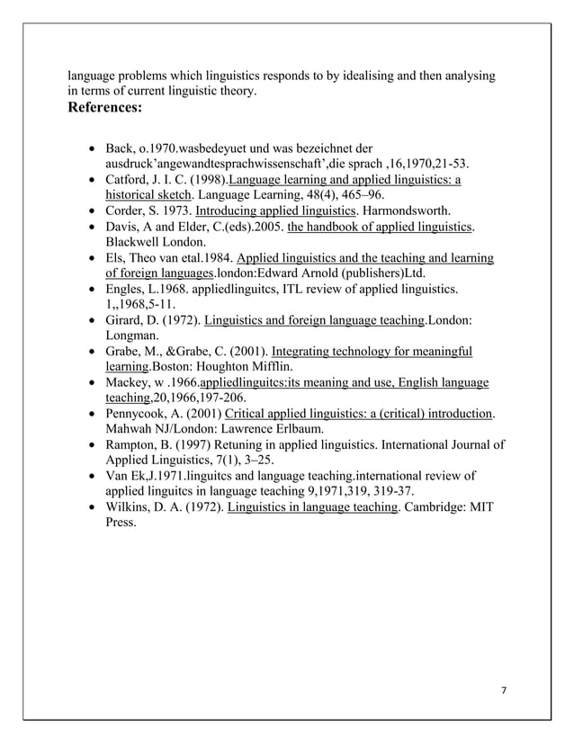 History of the term applied linguistics | PDF