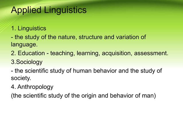 History of applied linguistic | PPTX | Science
