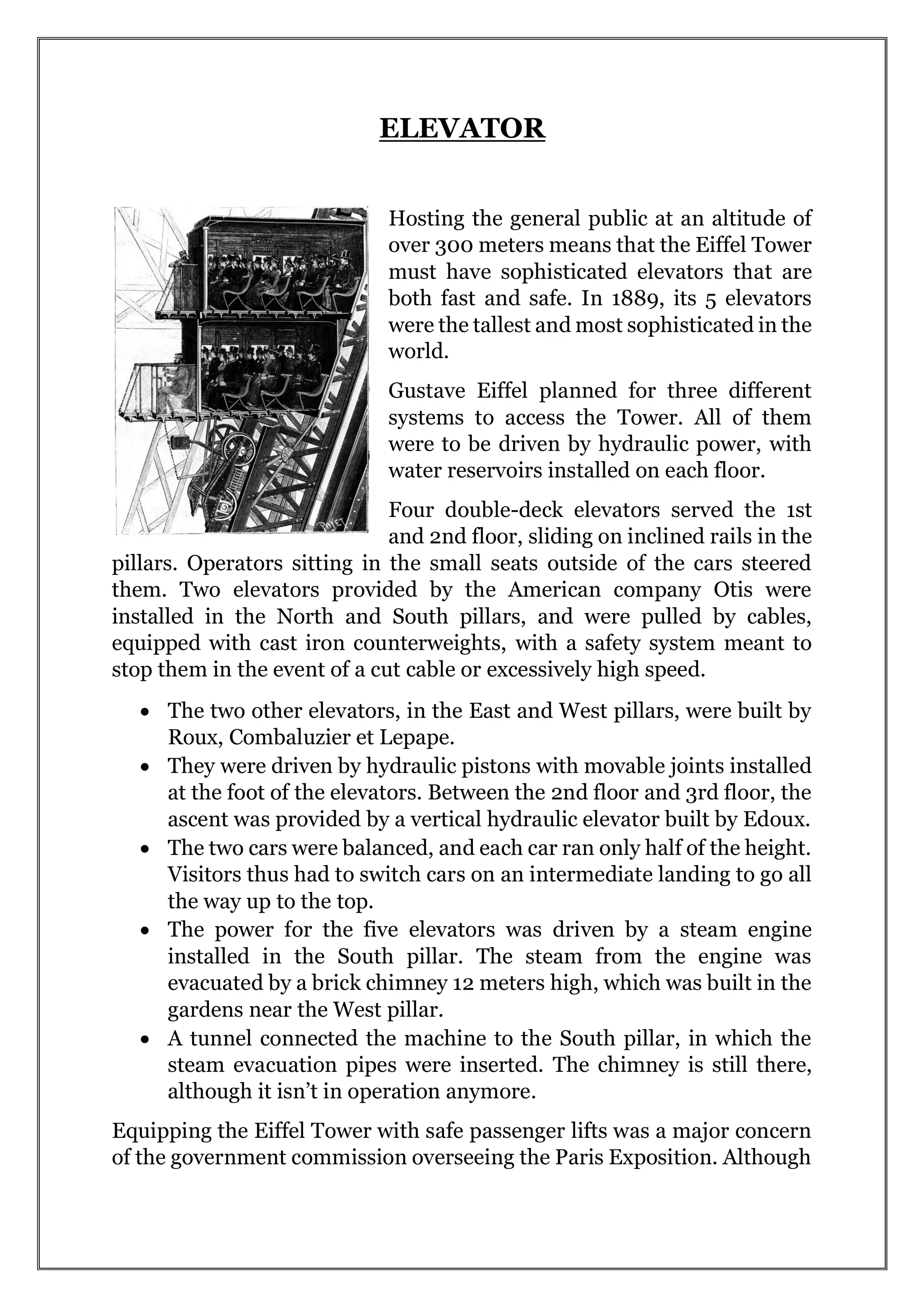 Eiffle Tower | Elevator | History of Architecture | PDF | Civil ...
