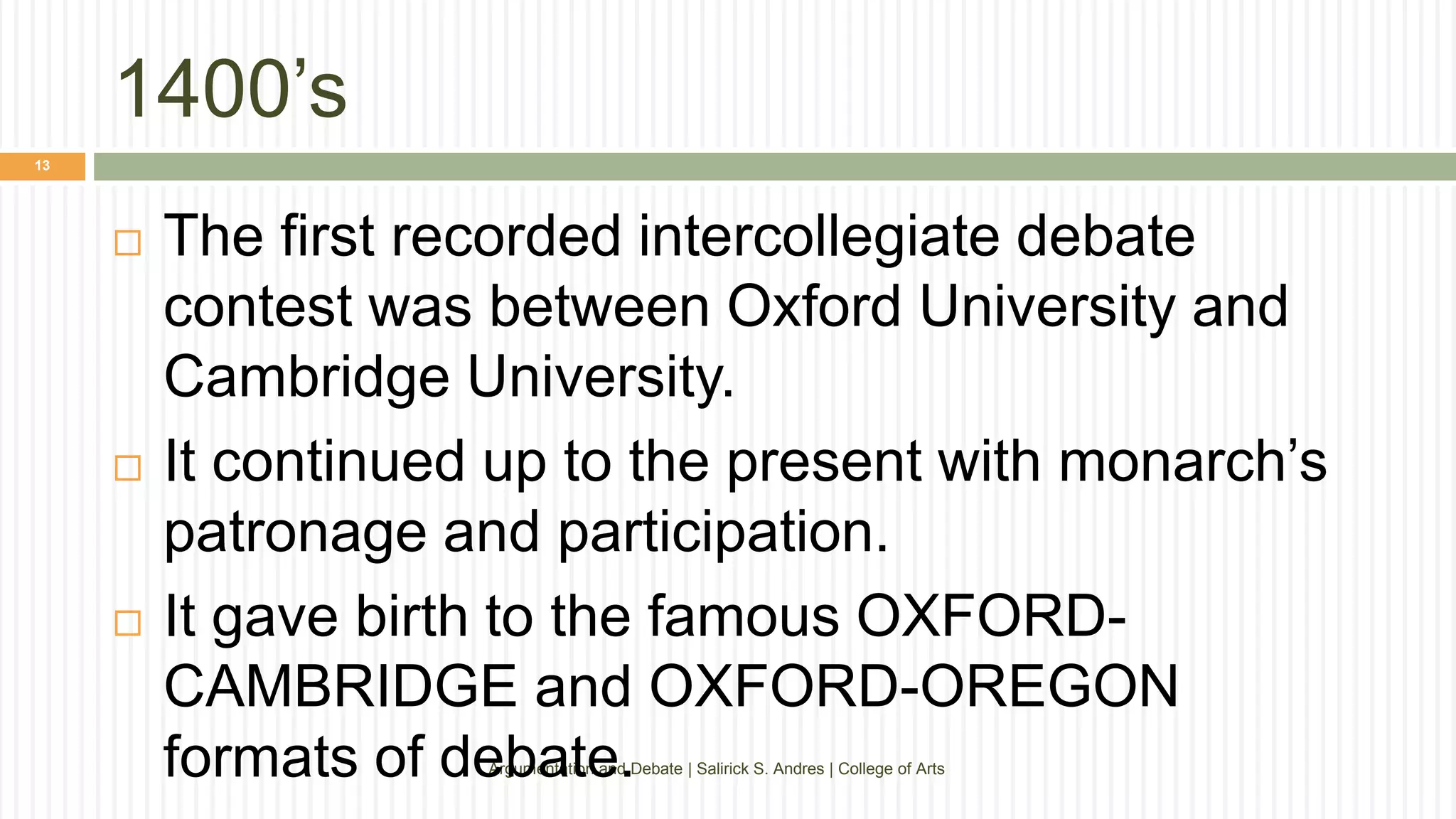 History of argumentation and debate | PPTX