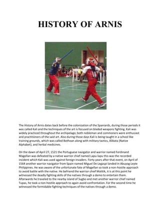 History of arnis | DOCX