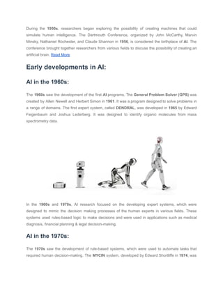 History of Artificial Intelligence Evolution of AI.pdf | Artificial ...