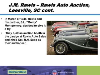 History of auto auction pioneers | PPTX
