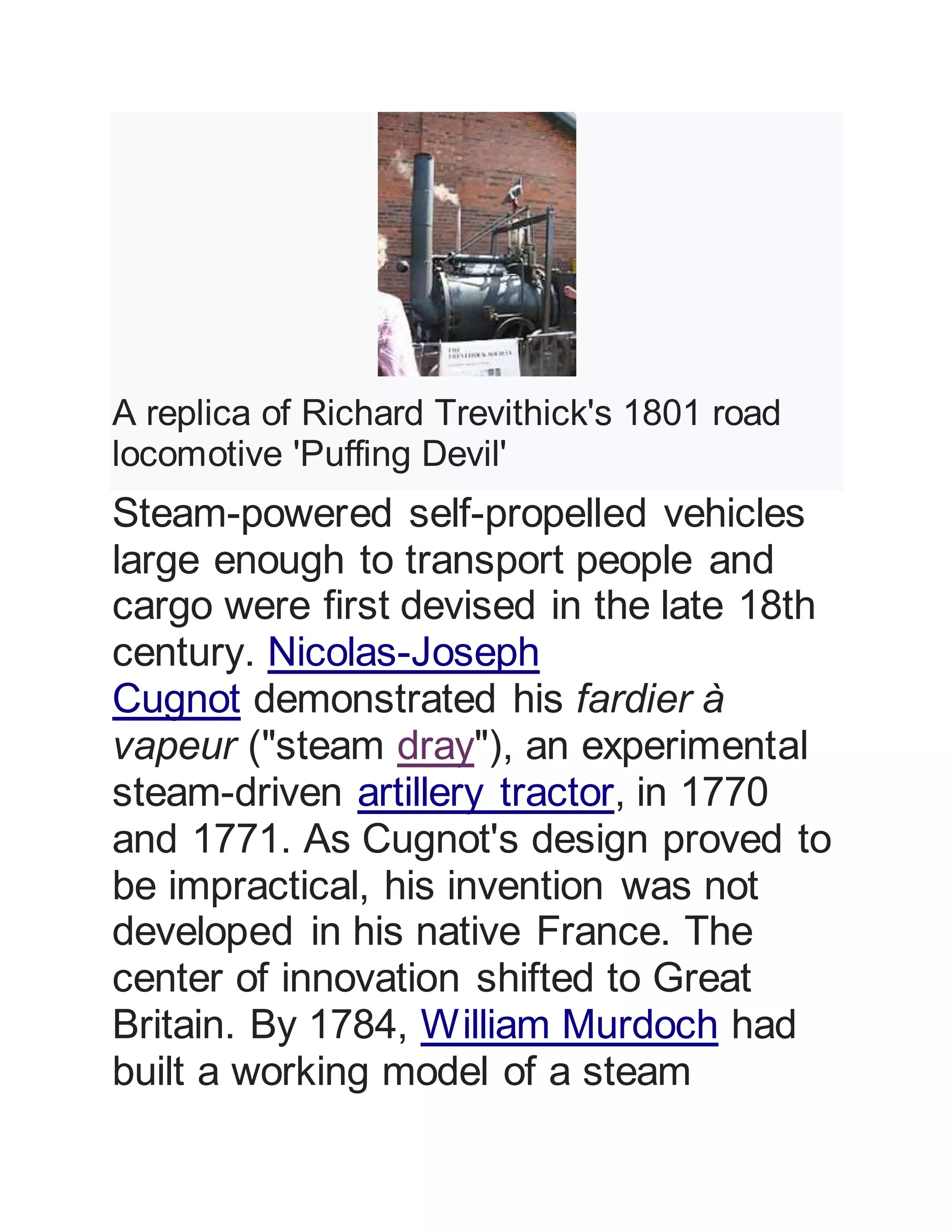 History of automobile | DOCX