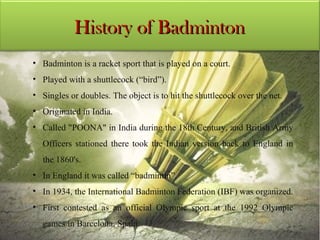 Badminton name origin store
