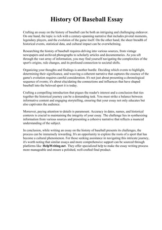 History Of Baseball Essay.pdf