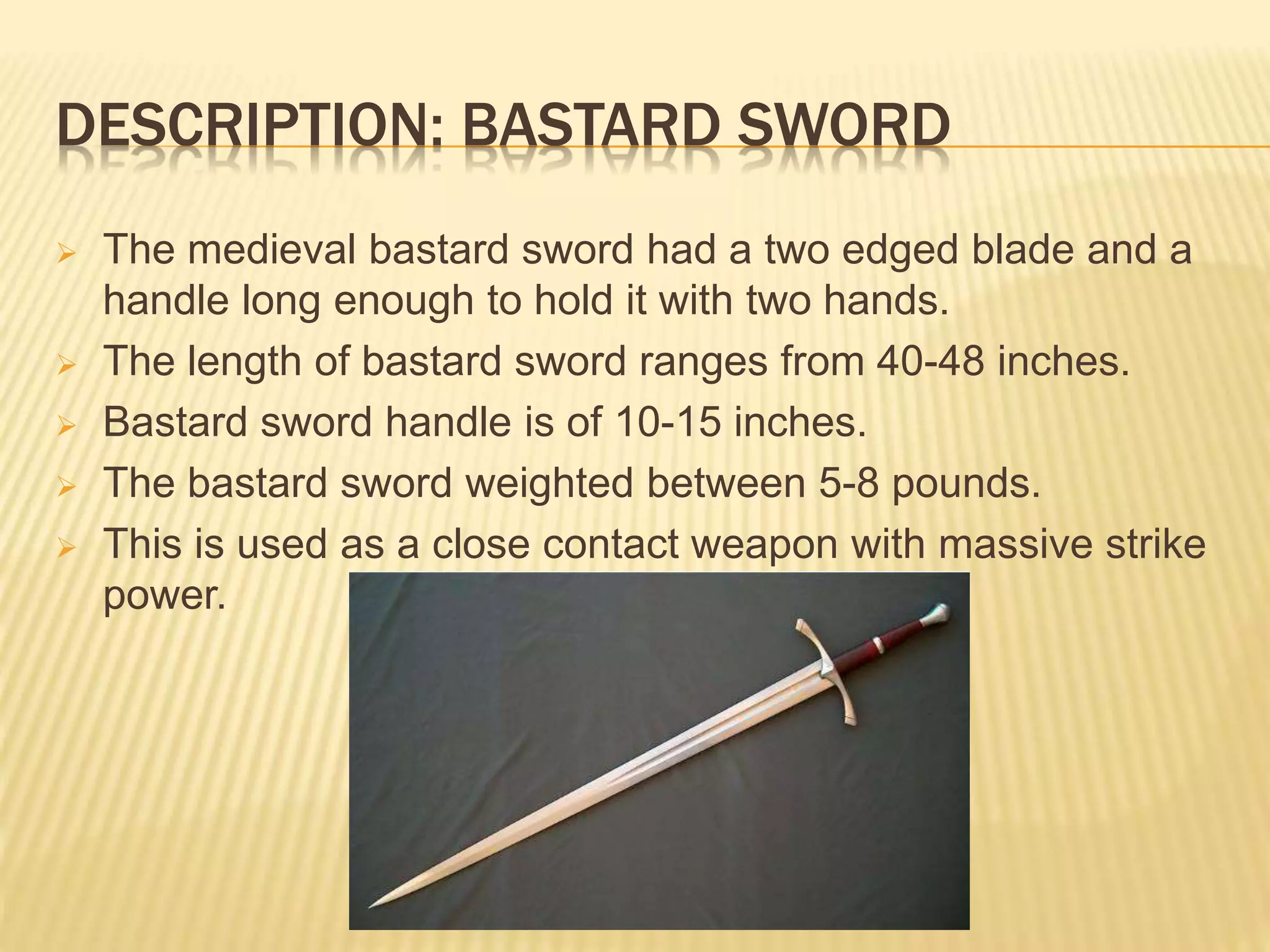 History of bastard sword | PPT