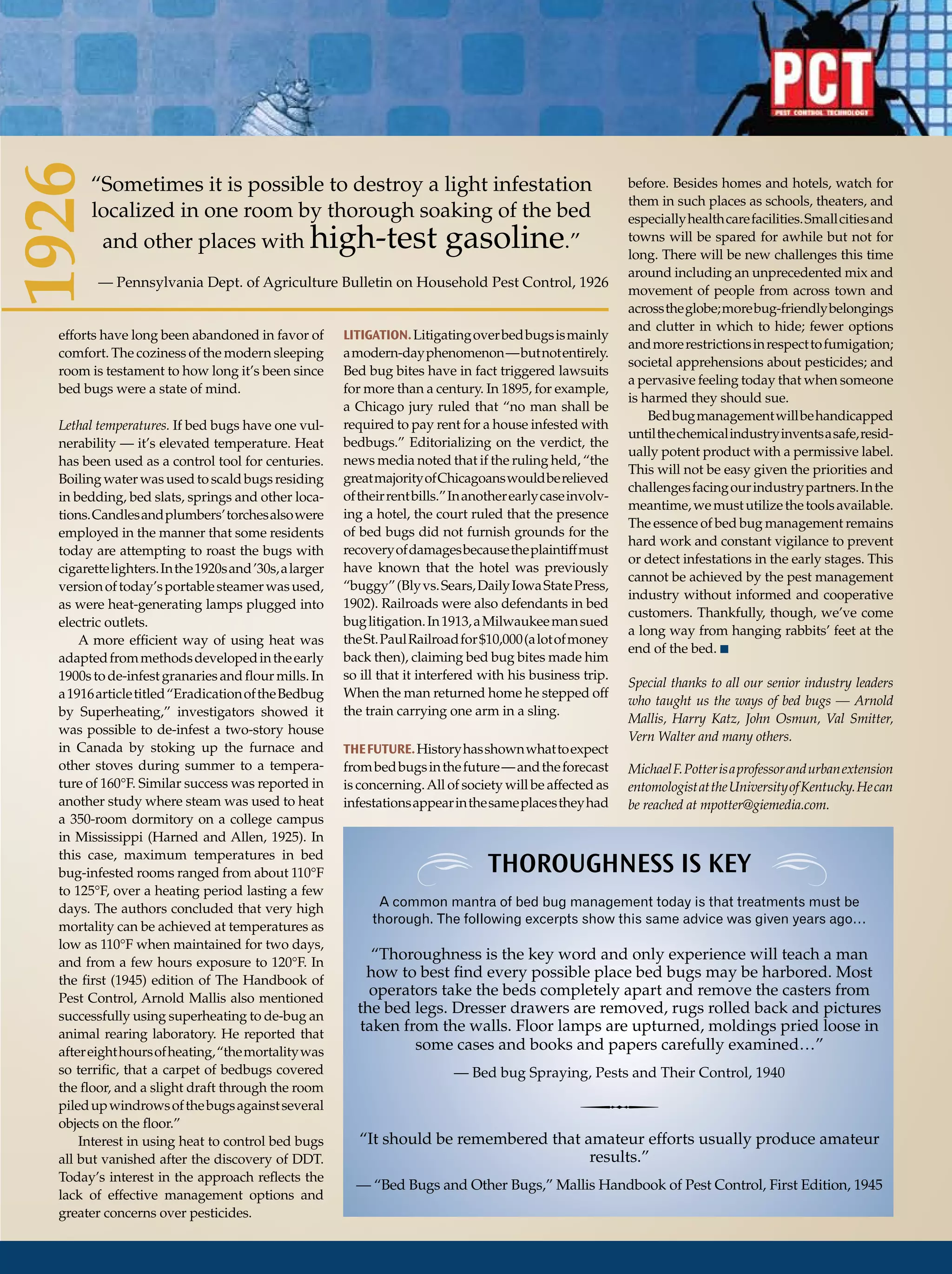 History of Bed Bug Management | PDF