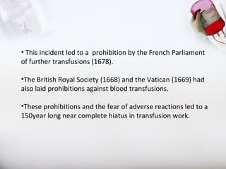 History of blood transfusion | PPT