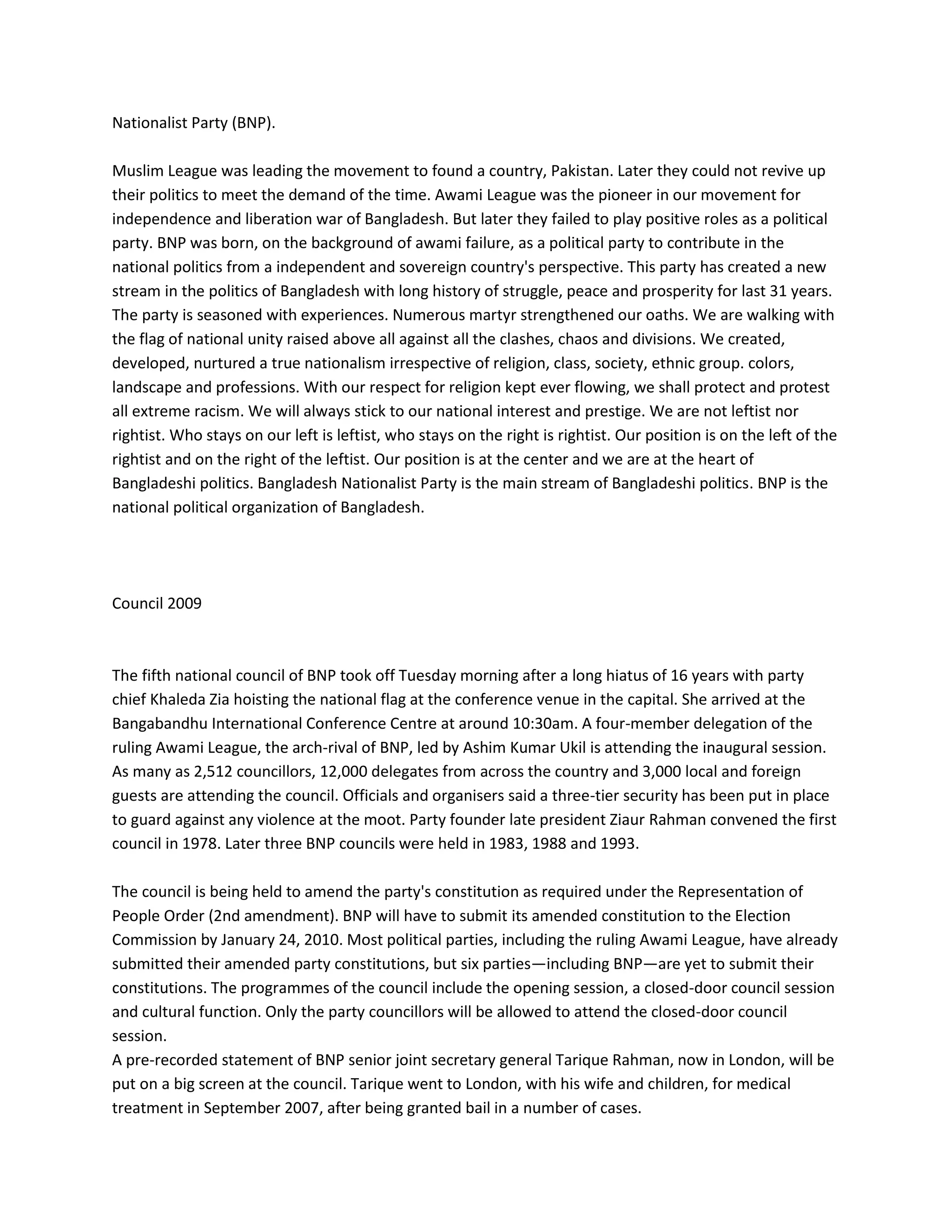 History of bnp | DOCX