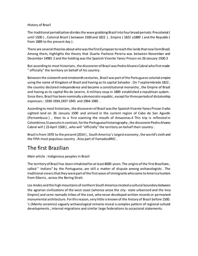 History of brazil | PDF