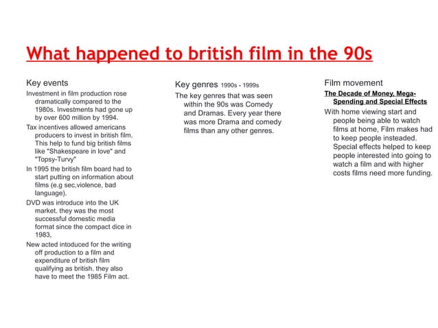 History of British Cinema | PPT | Screenwriting | Content Production