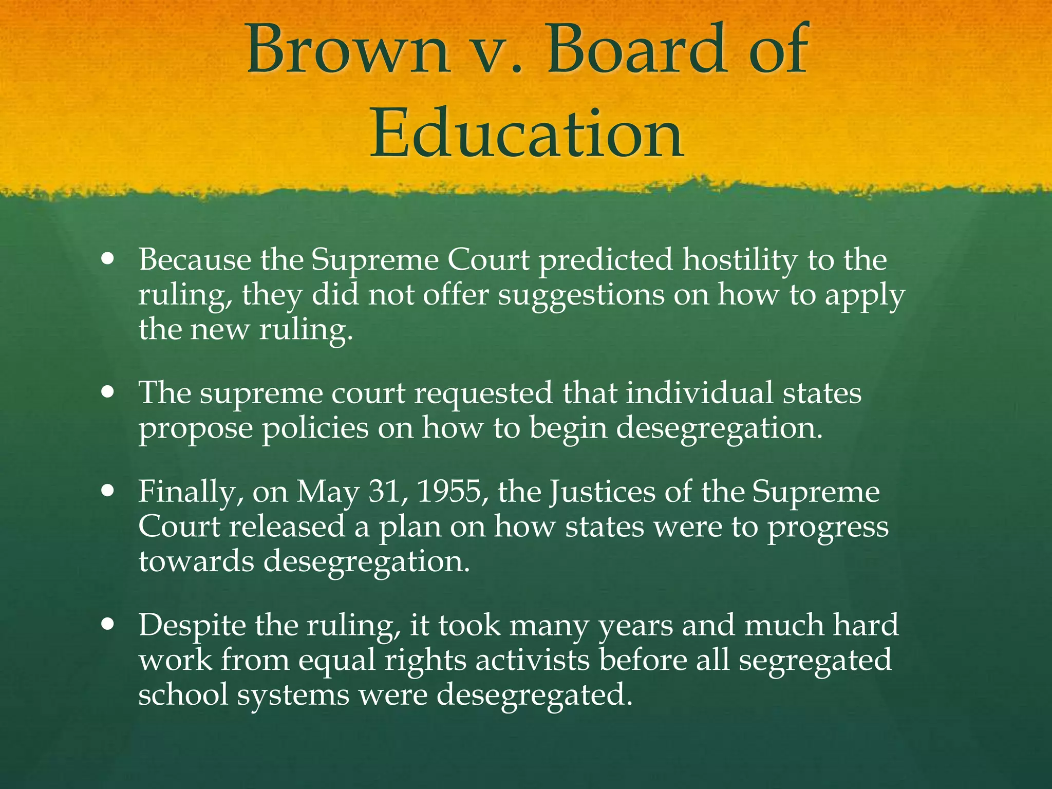History of brown v. board of education | PPTX