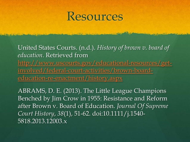 History of brown v. board of education | PPTX
