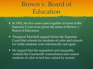 History of brown v. board of education | PPT