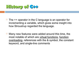 History of c++ | PPT