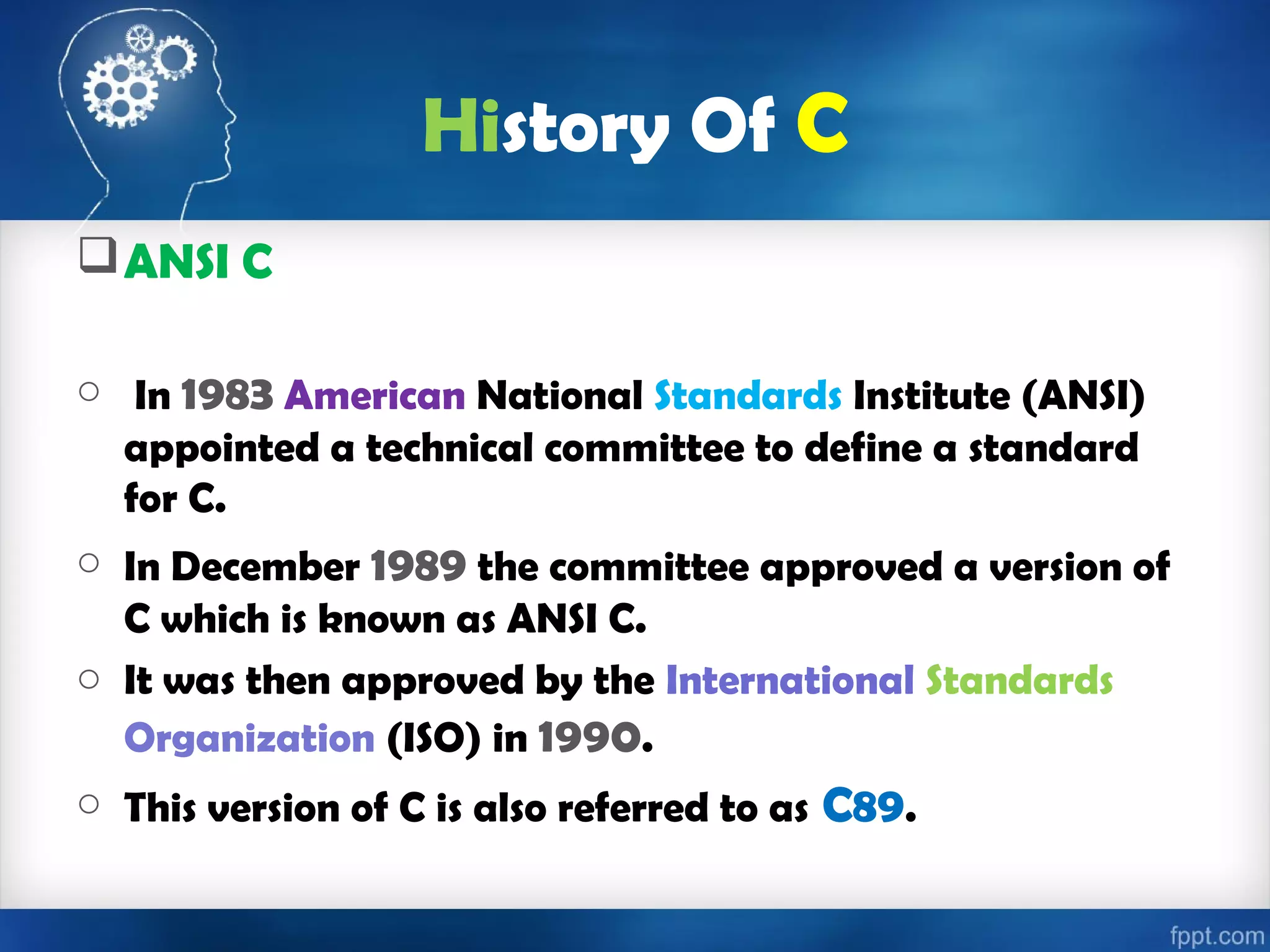 History of c | PPT