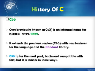 History of c | PPT