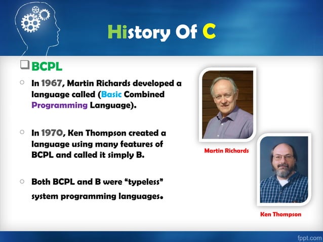 History of c | PPT | Programming Languages | Computing