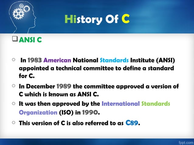 History of c | PPT | Programming Languages | Computing
