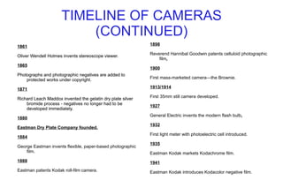 History of cameras and photography for record | ODP