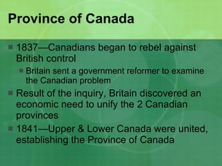Historyof Canada Part Two | PPT