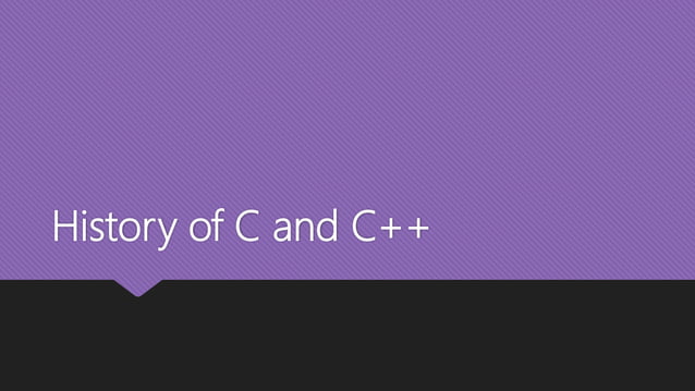 History of c and c++ | PPT