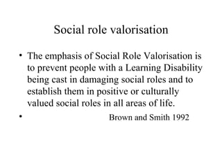 History of care and social role valorisation | PPT