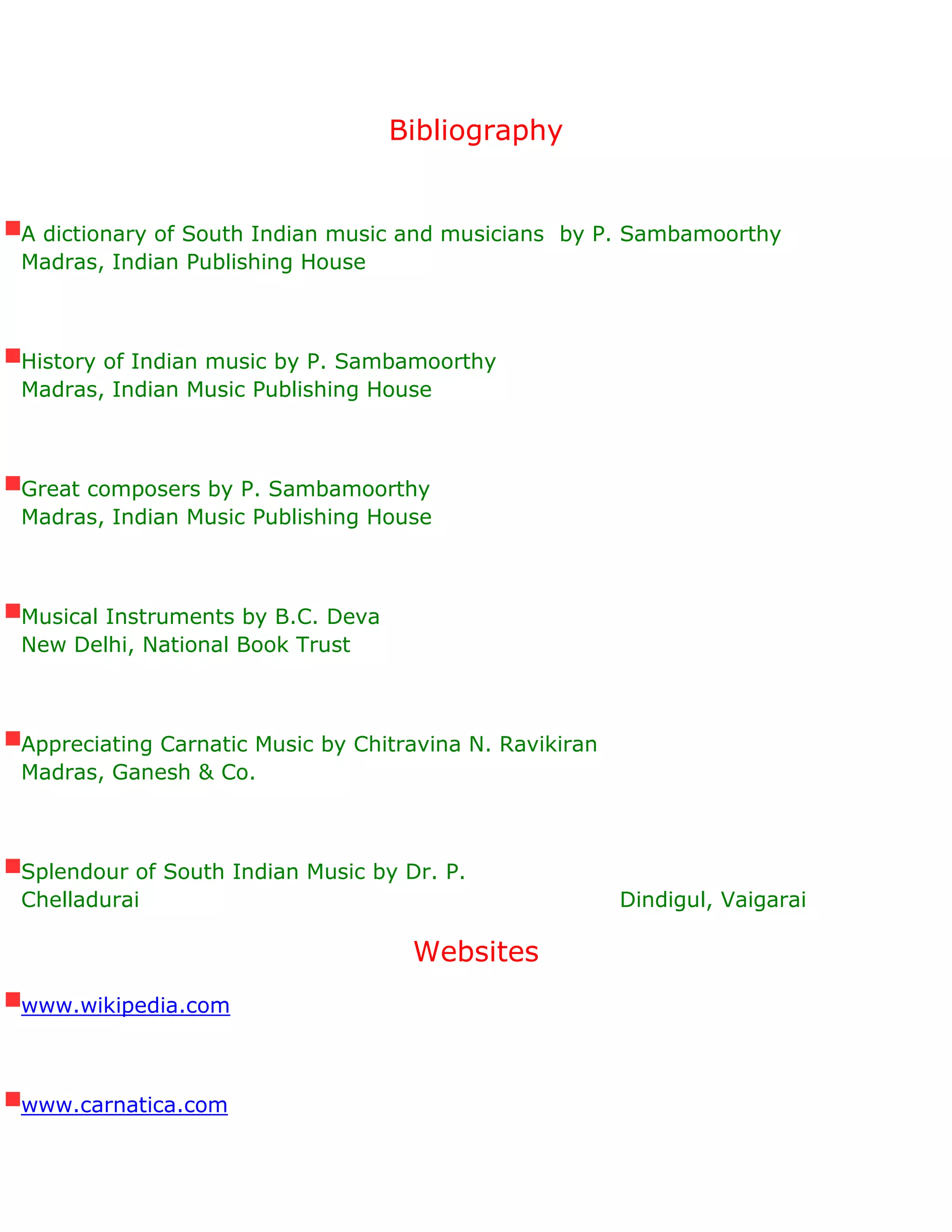 History of carnatic artists | DOCX