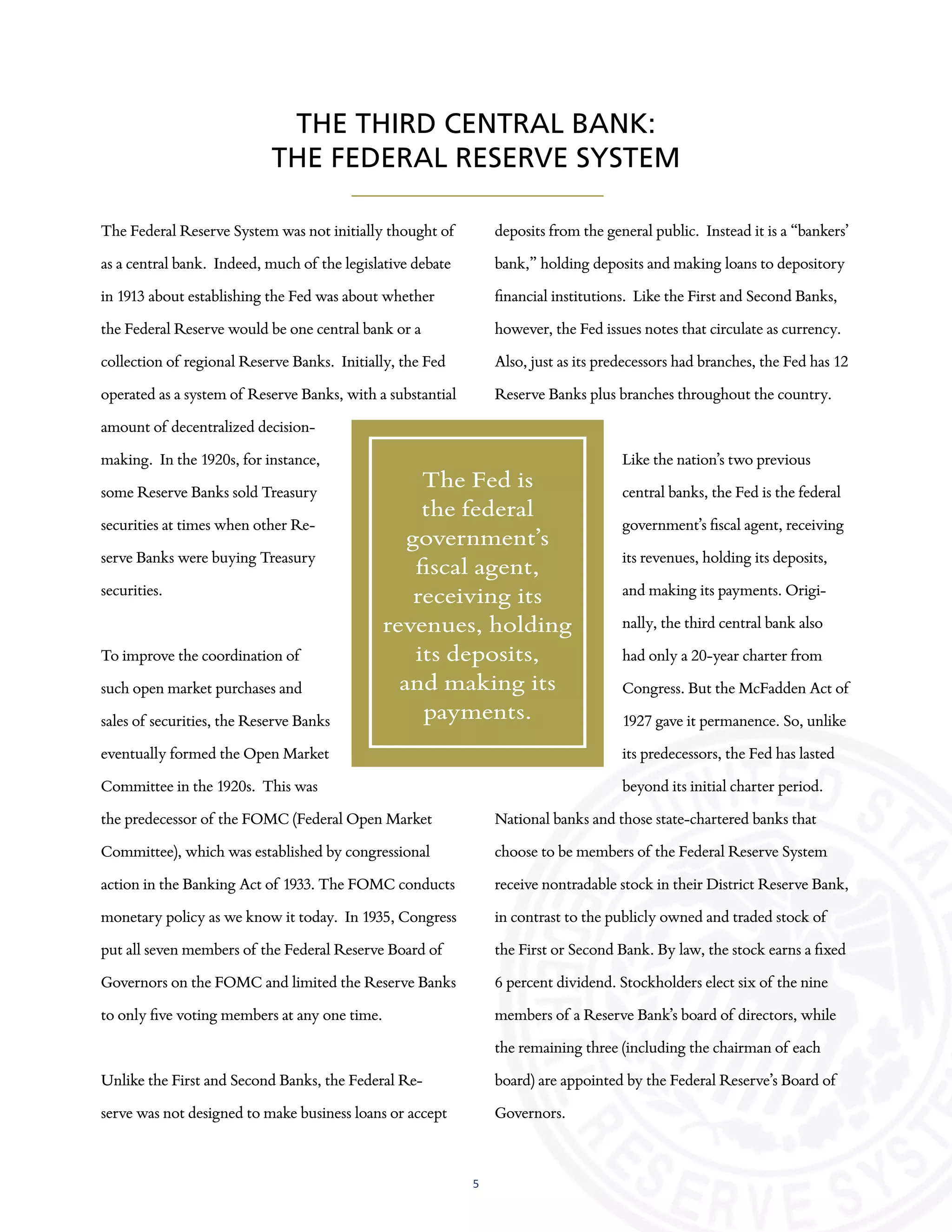 History of Central Banking from 1791 to the 21st century - The Federal ...