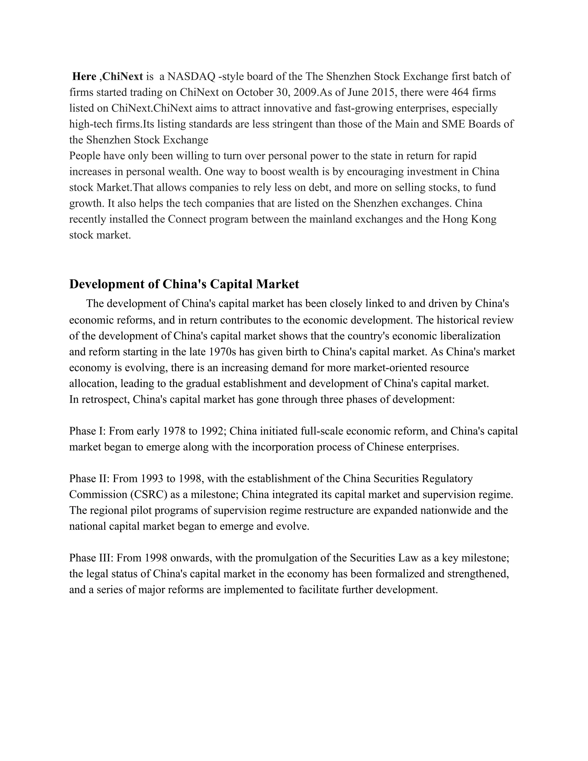 History of china stock exchange report | PDF